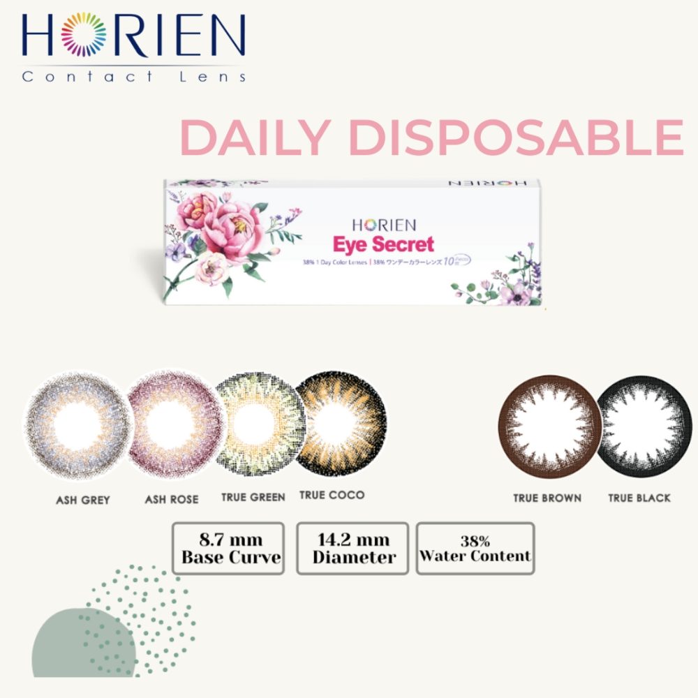 Horien Eye Secret 38% Daily Disposable Hydrogel Soft Color Contact ...