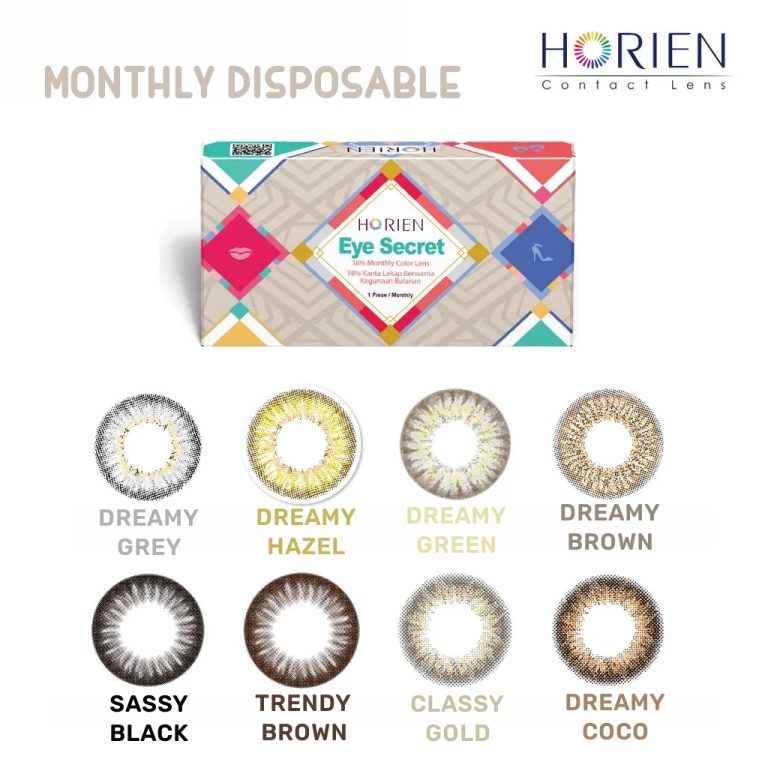Horien Eye Secret 38% Monthly Disposable Hydrogel Soft Color Contact ...
