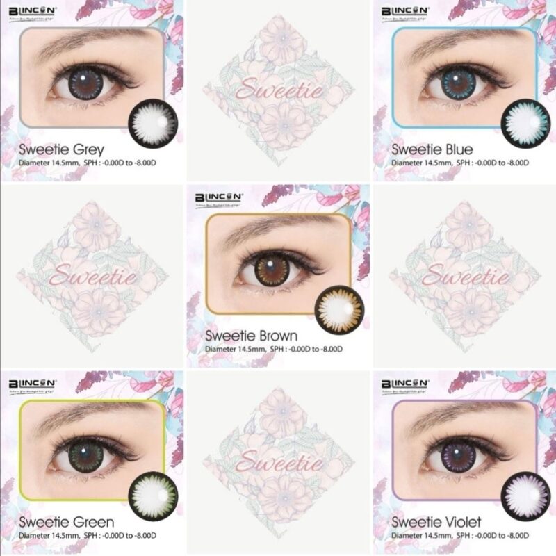 Blincon Sweetie Monthly Disposable Color Cosmetic Contact Lenses (2 pcs ...