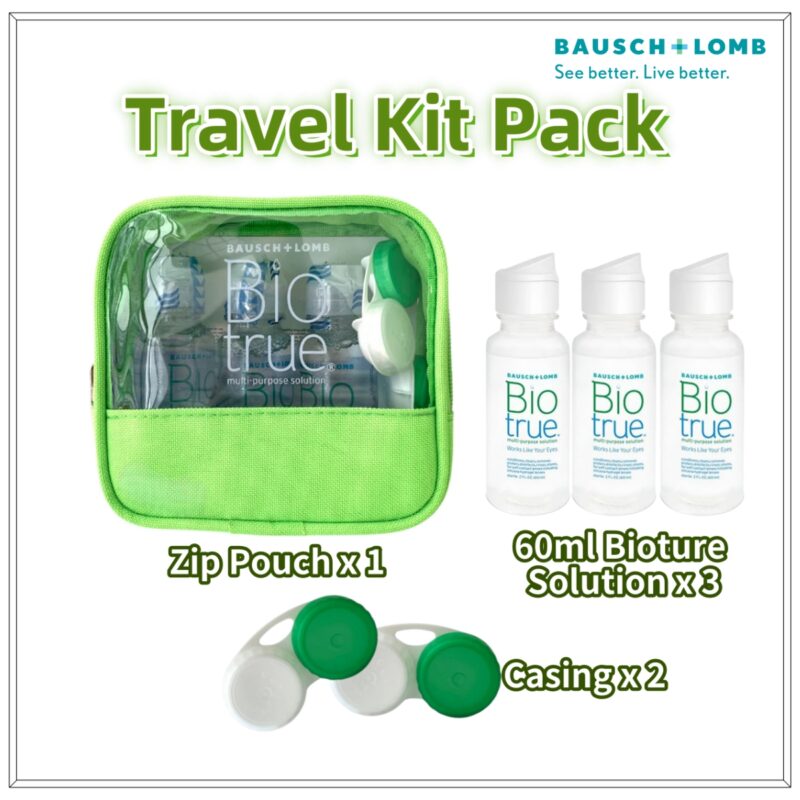 (60ml x 3) Bausch & Lomb Biotrue Multipurpose Solution Travel Kits Pack ...