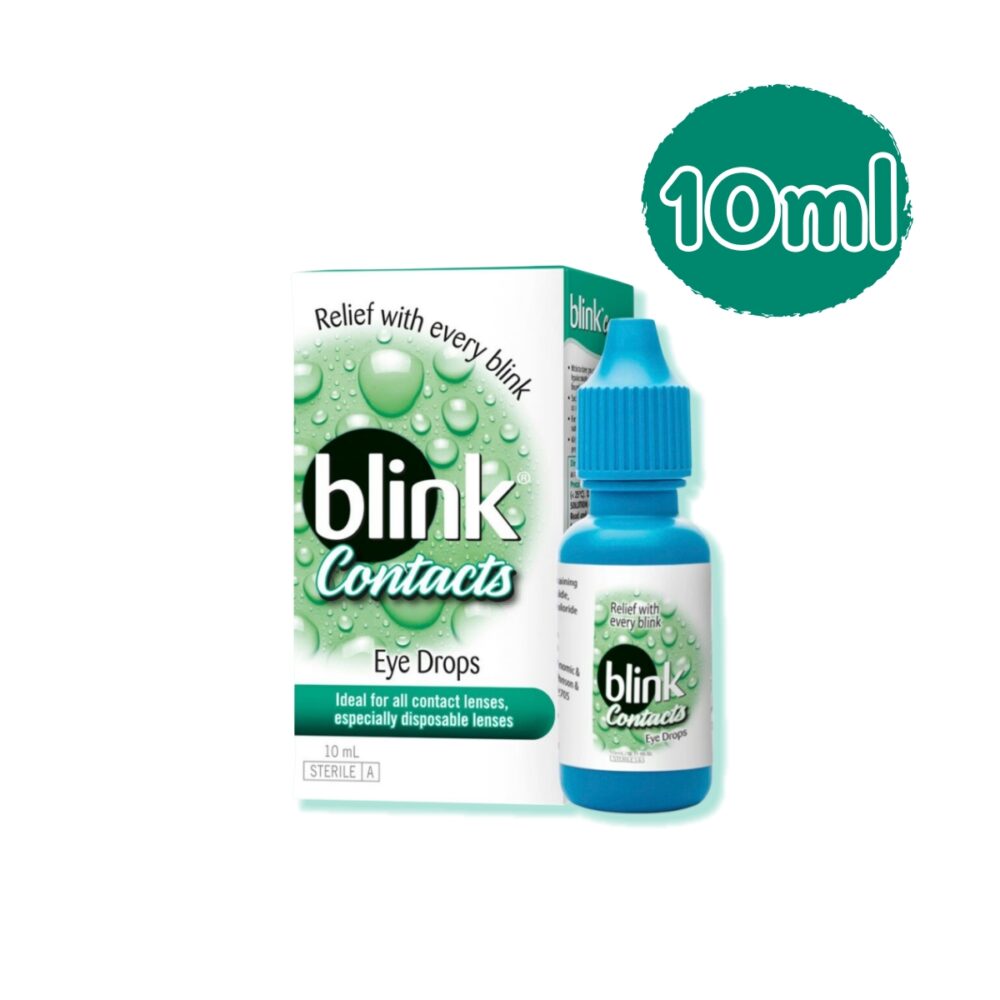 (10ml) Blink Contacts Eye Drops Lubricating Eye Drops For All Contact lenses Dry Eyes Tired eyes ...